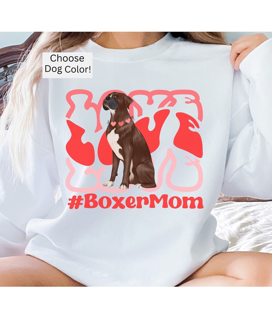 Boxer Dog Valentines Gift, Valentines Day Boxer Sweatshirt, Boxer Dog ...