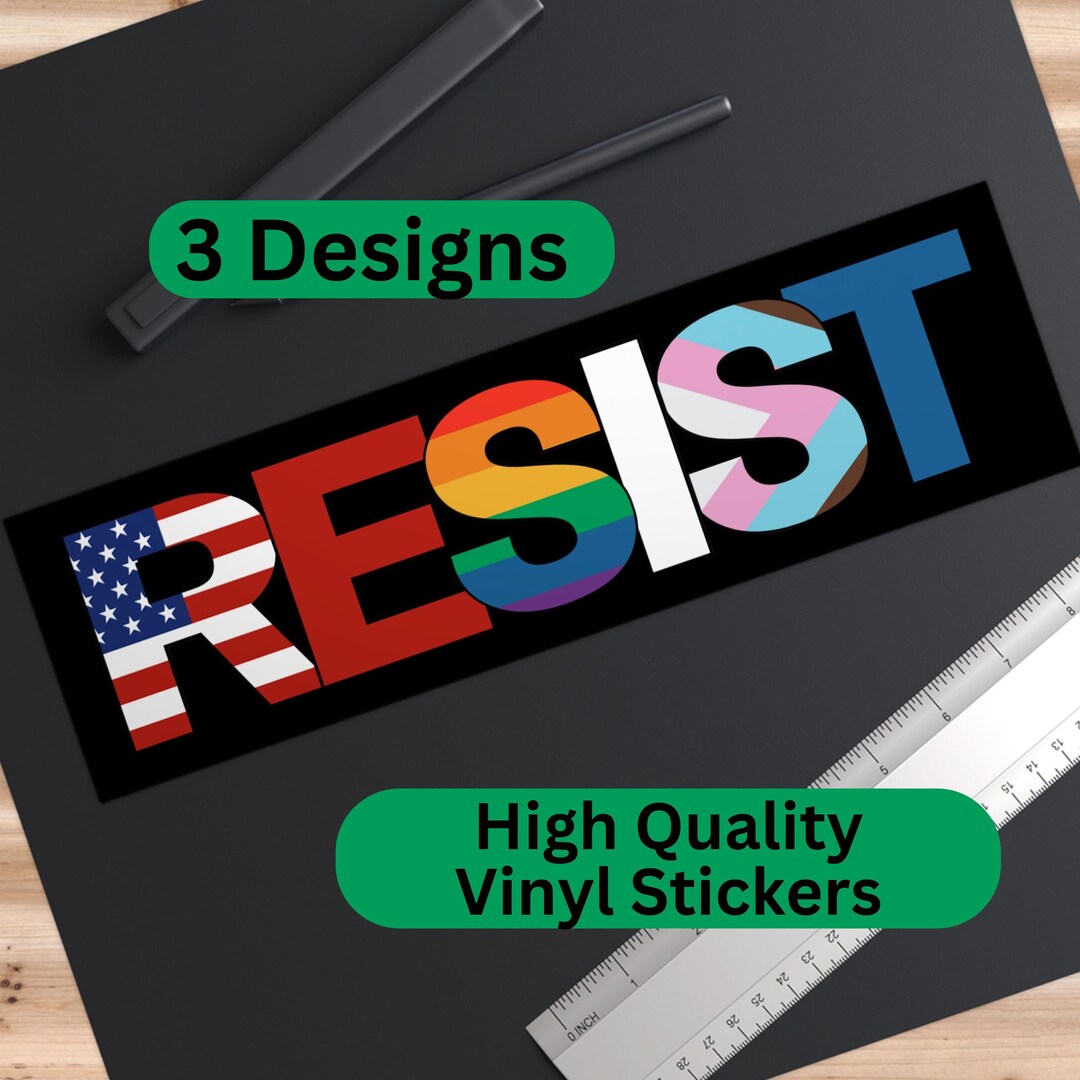 Resist Bumper Sticker, LGBTQ Rights, Trans Equality, Liberal Sticker ...