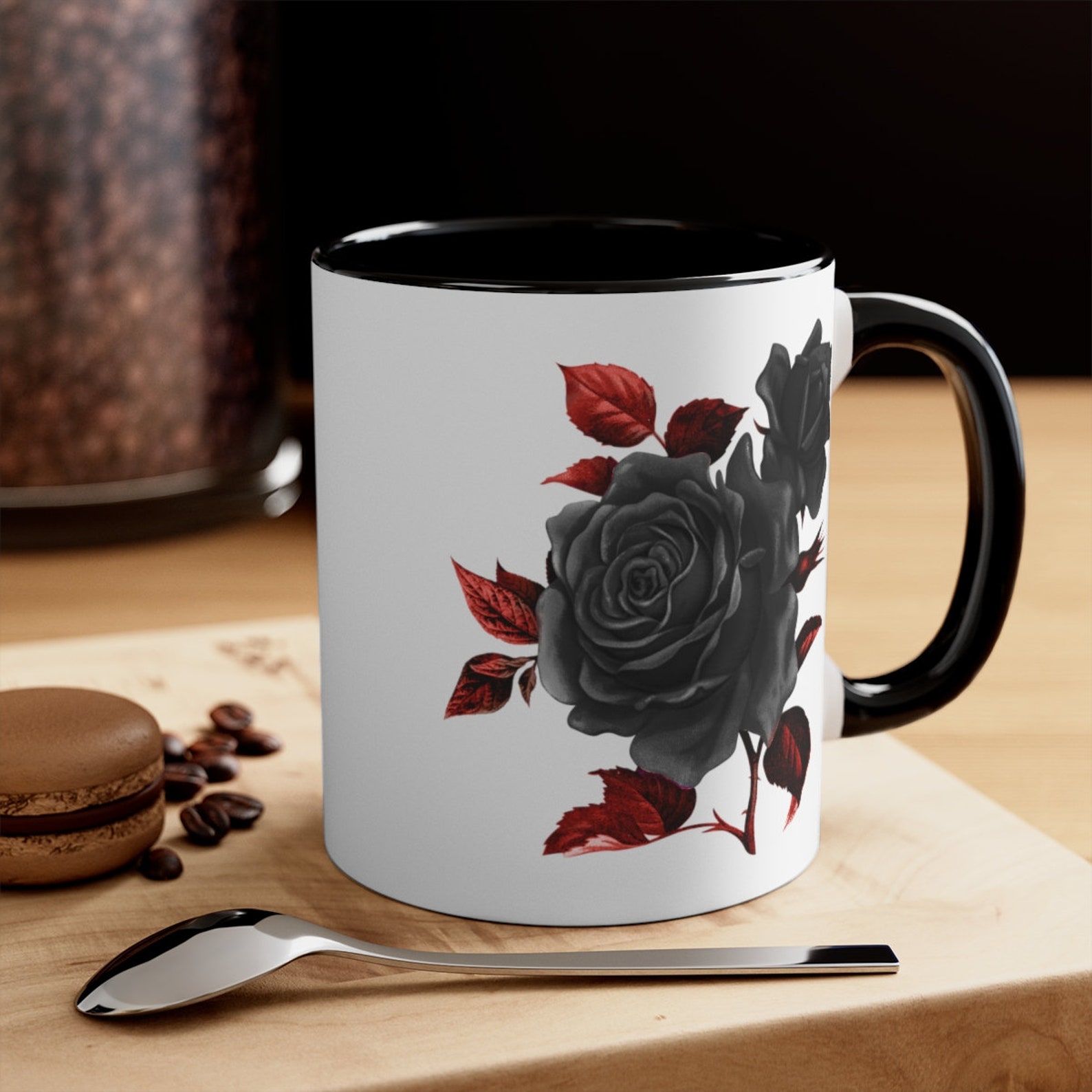 Black Rose Coffee Mug, Goth Mug, Gothic Coffee Cup, Unique Gift for Her ...