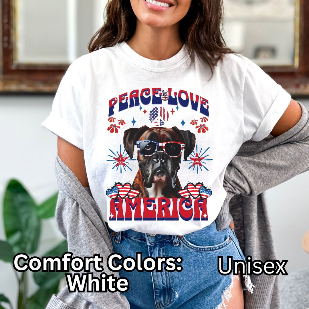 Boxer Dog Shirt 4th of July, Fourth of July T Shirt for Boxer Mom ...