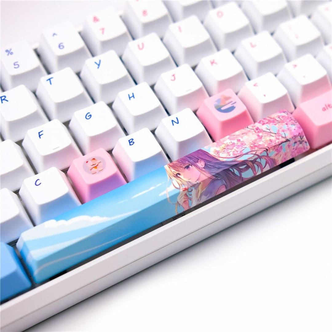 118pcs Sakura Girl Theme Keycap Set Blue Pink Anime Keycap - Etsy