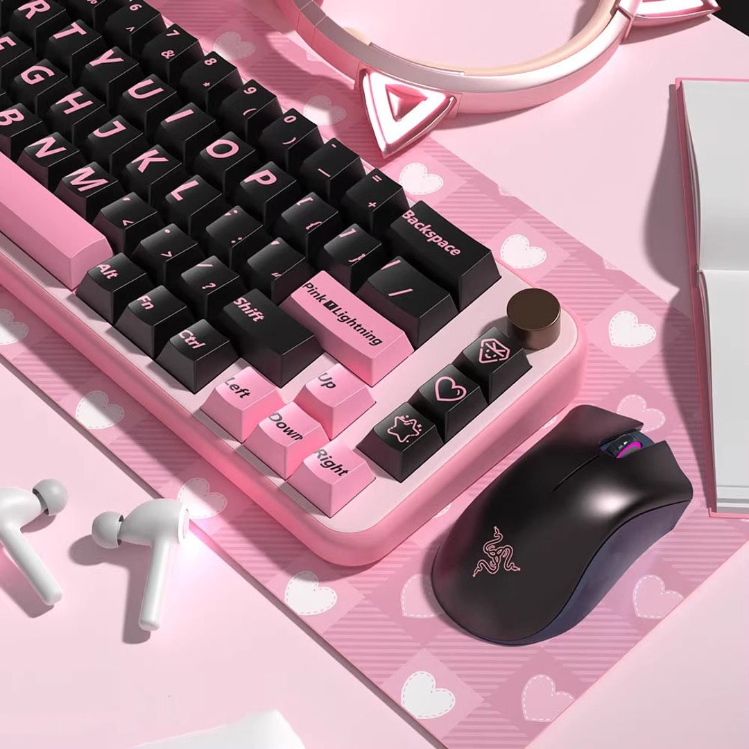 158pcs Pink Lightning Keycaps Set Sweet Punk Keycap Set - Etsy
