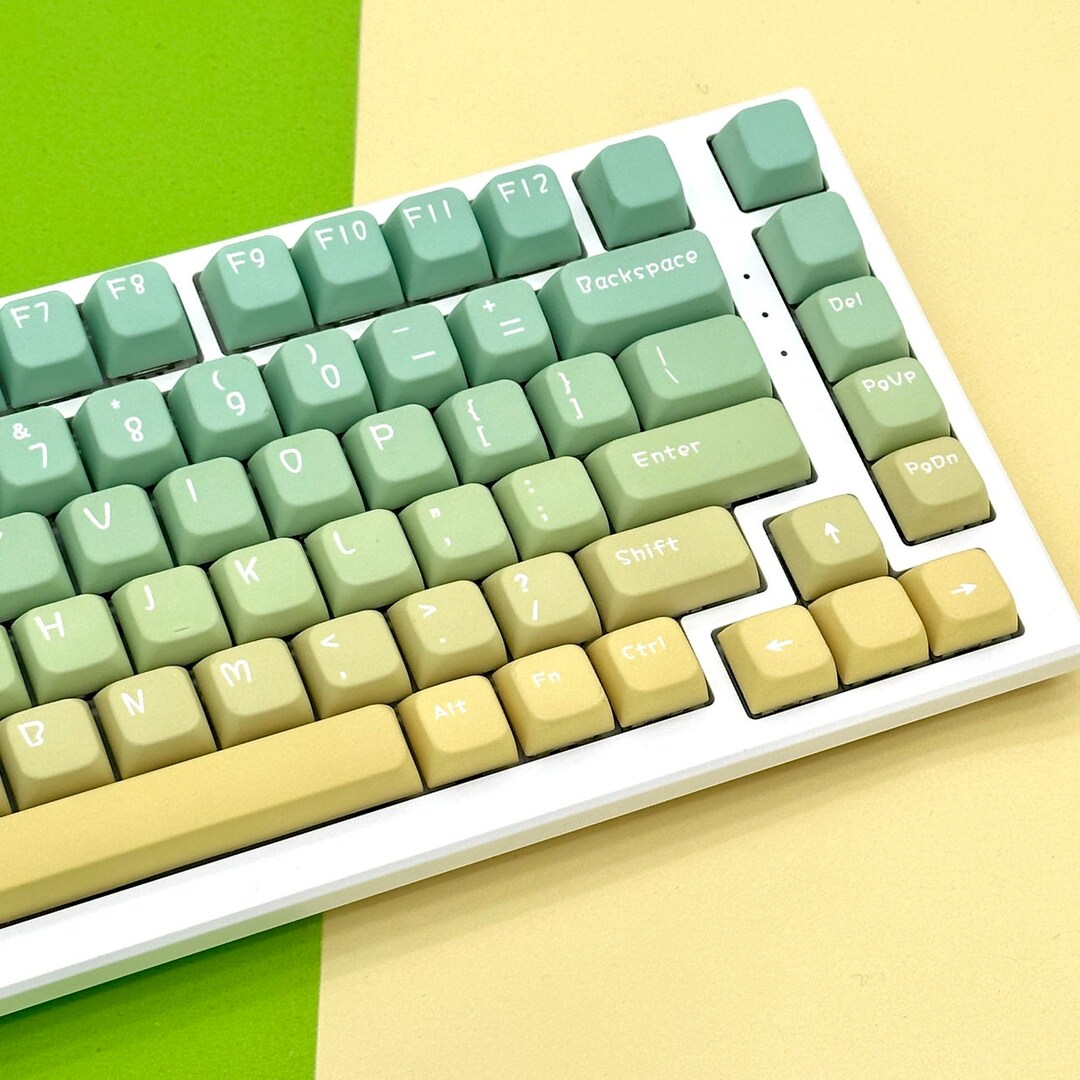 132pcs Green Yellow Keycap Set PBT Keycap Green Keycap - Etsy