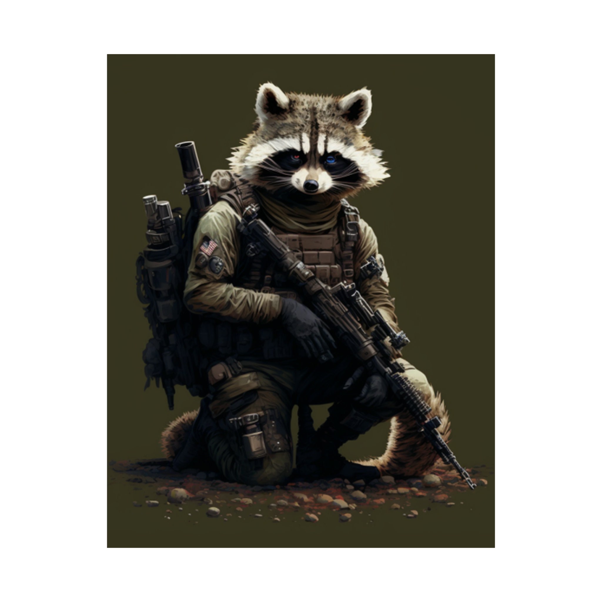 Tactical Raccoon Premium Matte Vertical Posters - Etsy
