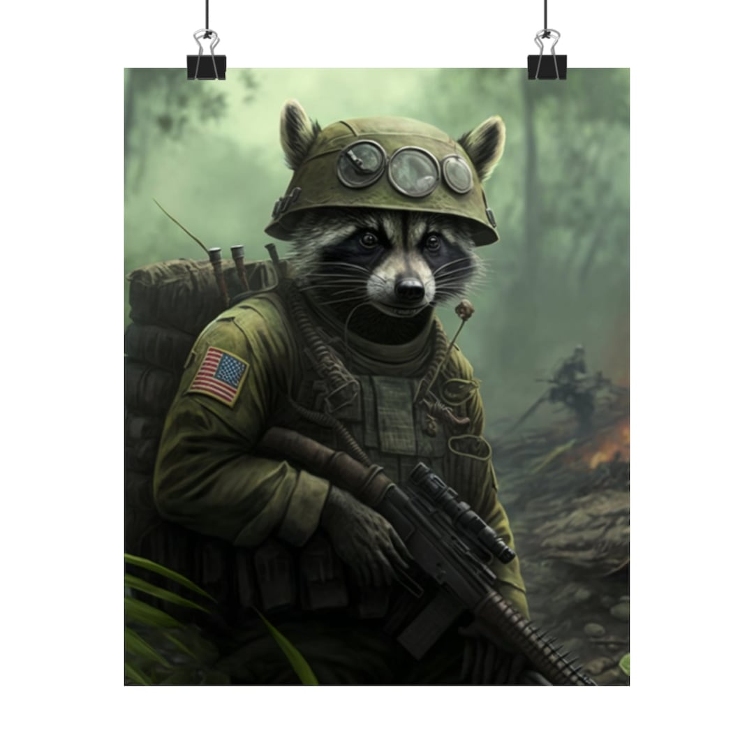 Tactical Raccoon in Vietnam Premium Matte Vertical Posters - Etsy