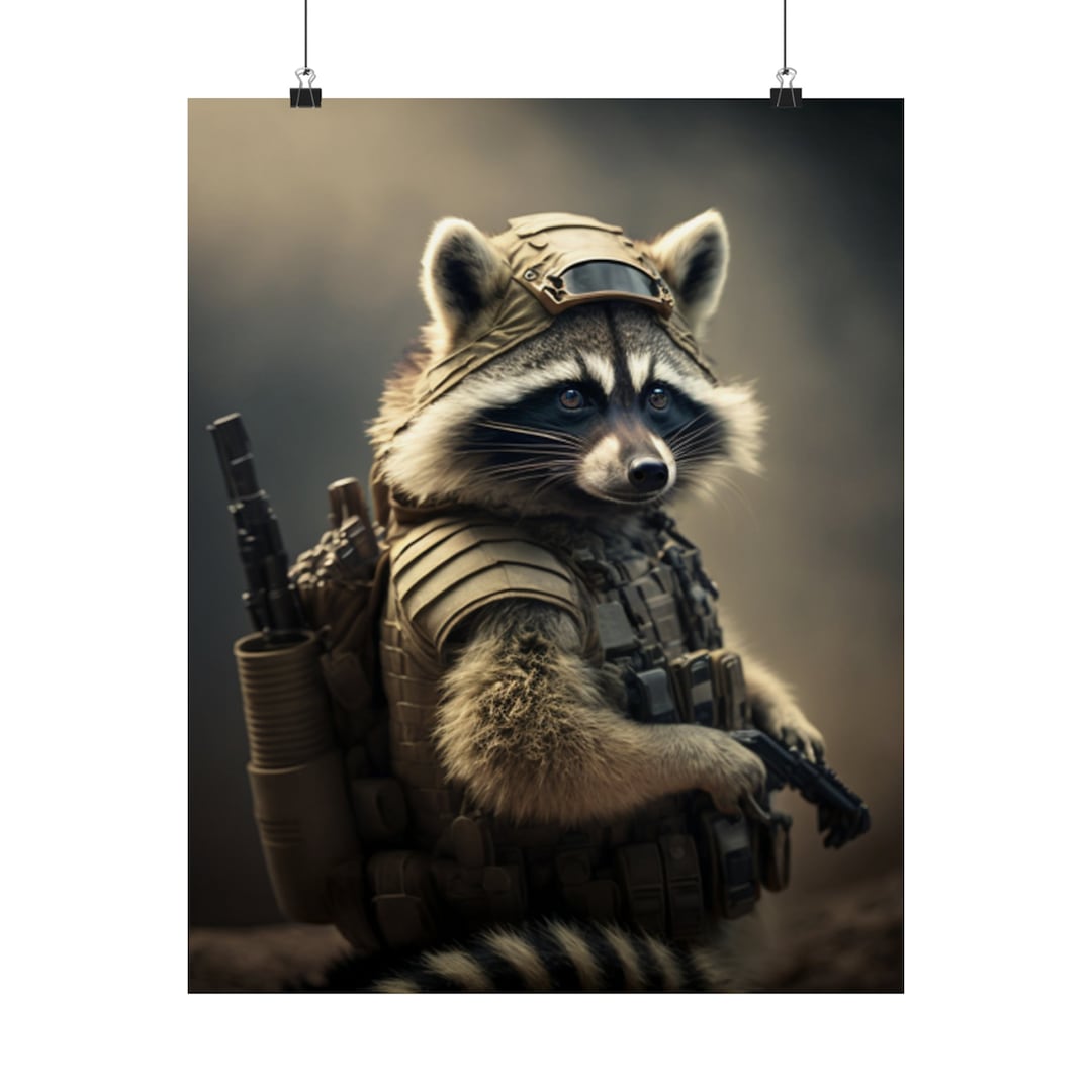 Tactical Raccoon Premium Matte Vertical Posters - Etsy