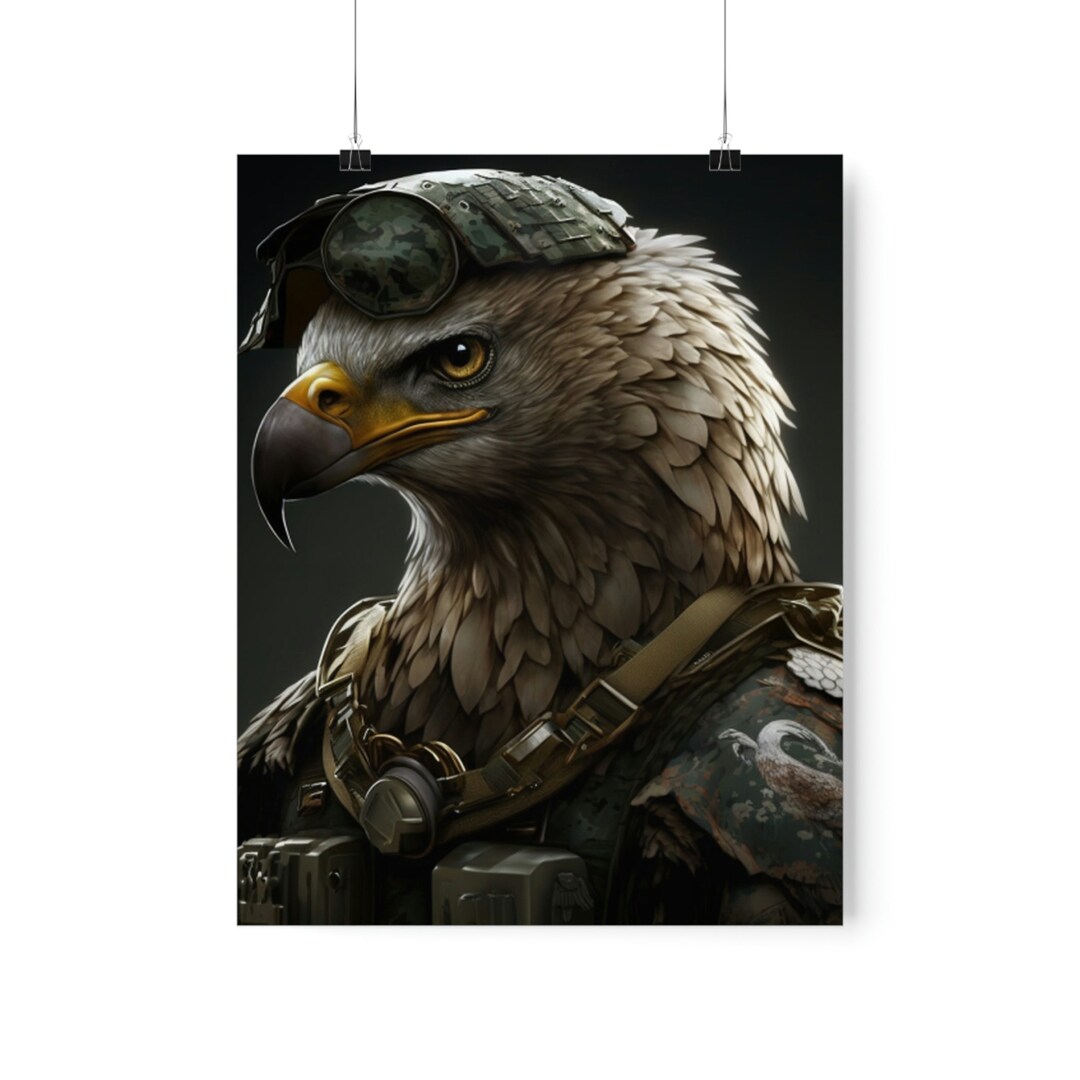 Tactical Bald Eagle Premium Matte Vertical Posters - Etsy