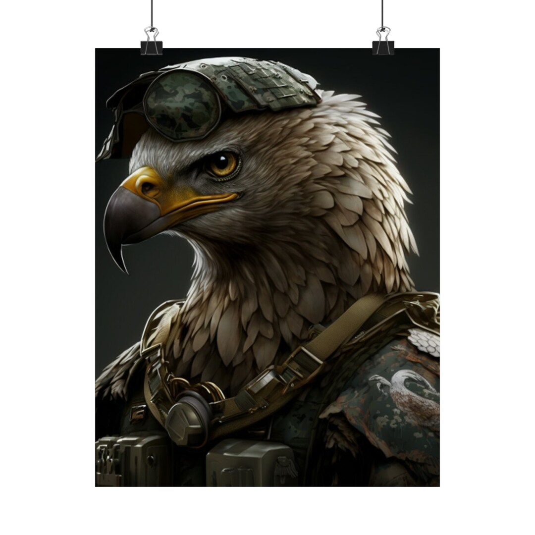 Tactical Bald Eagle Premium Matte Vertical Posters - Etsy
