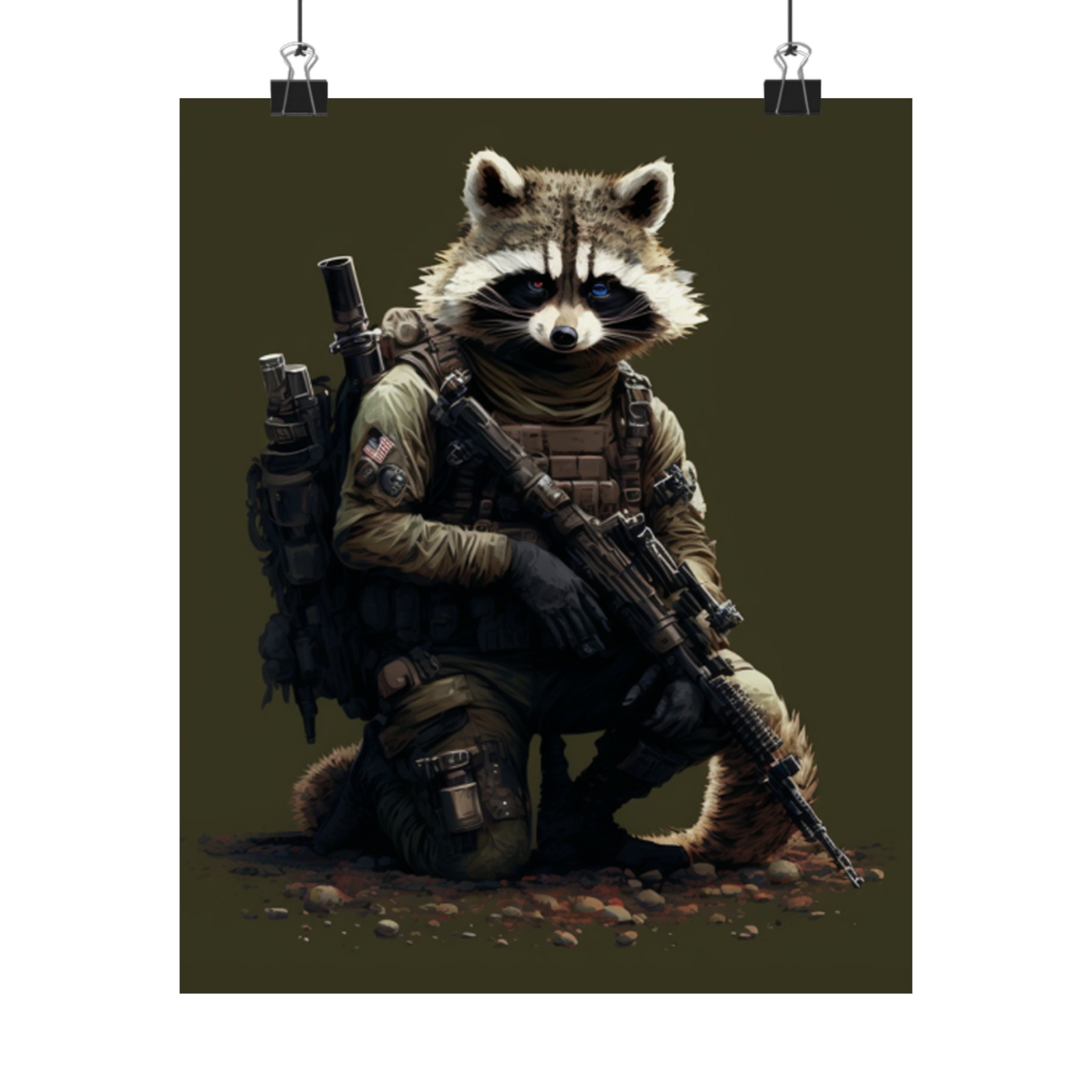 Tactical Raccoon Premium Matte Vertical Posters - Etsy