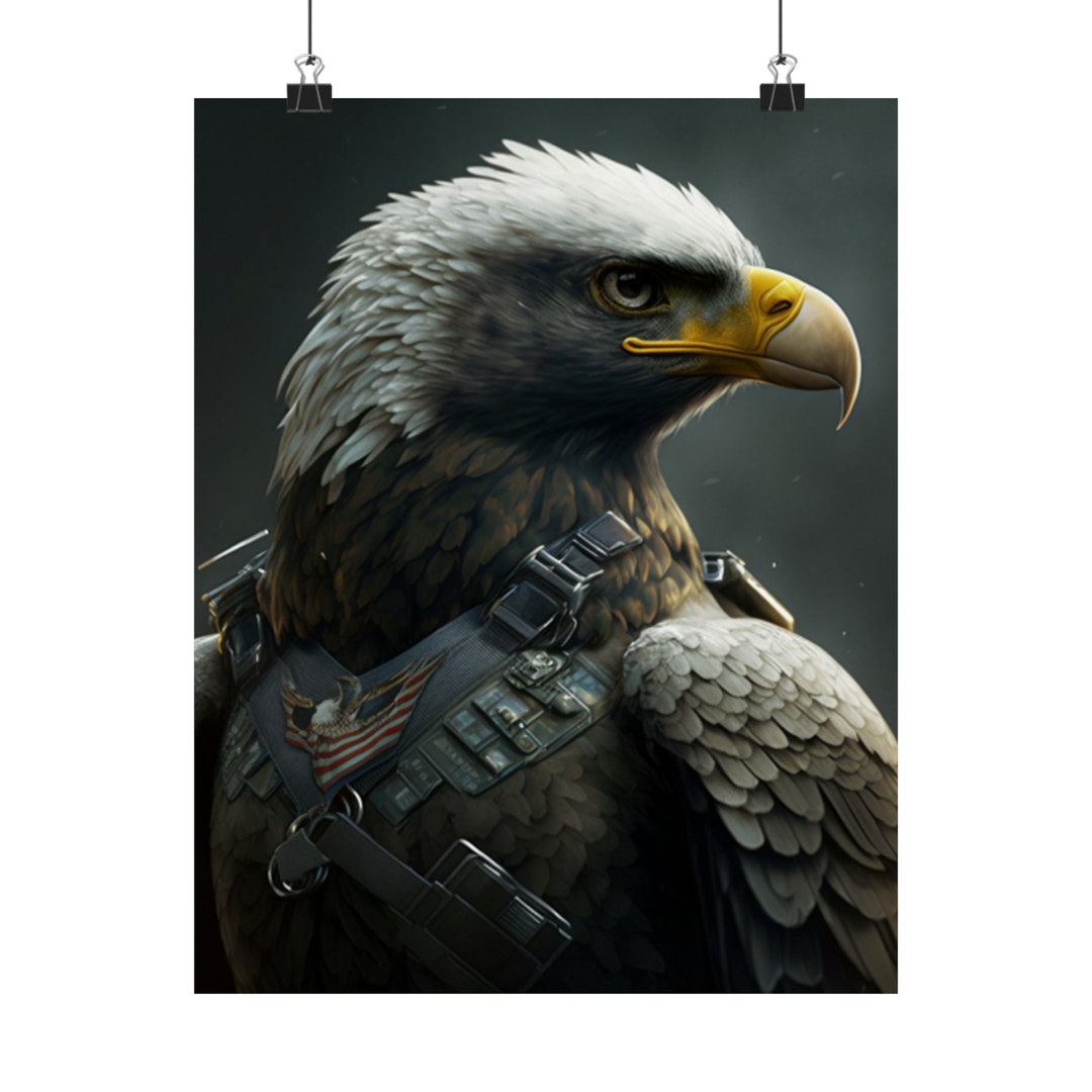 Tactical Bald Eagle Premium Matte Vertical Posters - Etsy