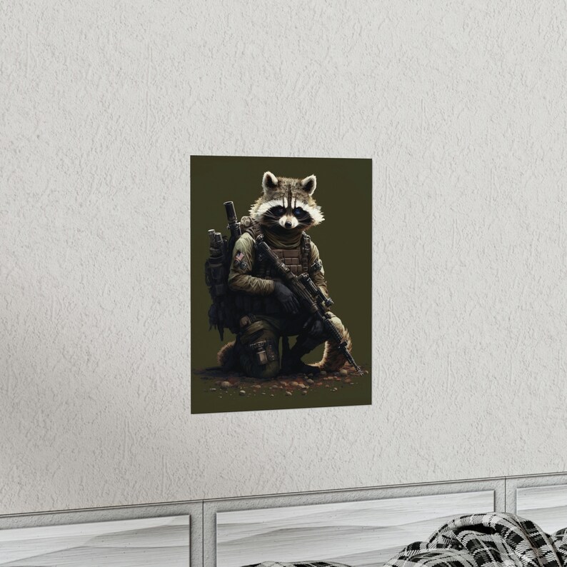 Tactical Raccoon Premium Matte Vertical Posters - Etsy