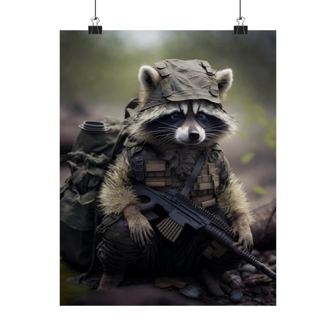 Tactical Raccoon in Vietnam Premium Matte Vertical Posters - Etsy