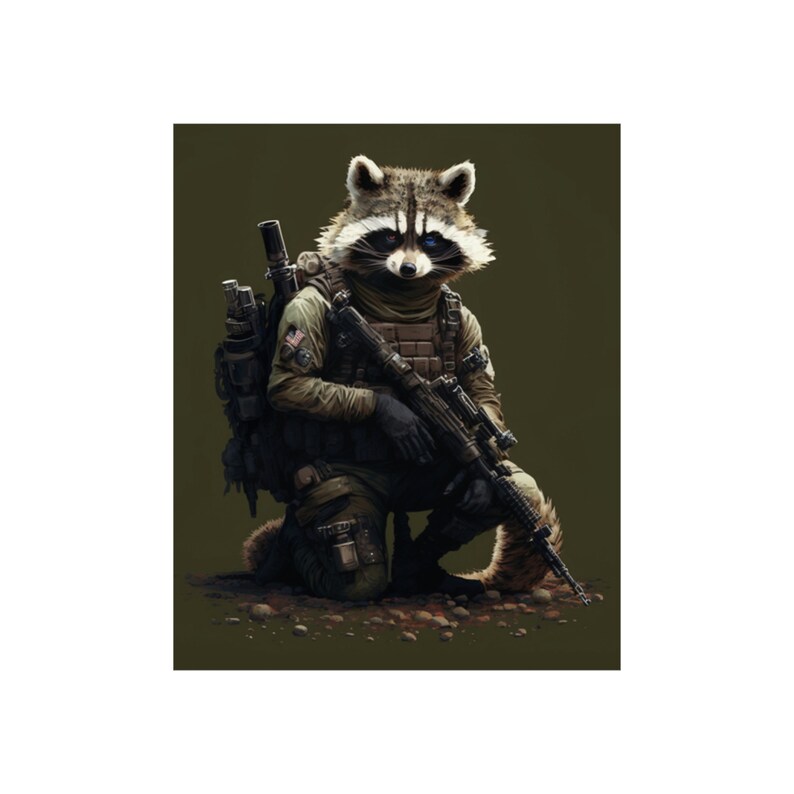 Tactical Raccoon Premium Matte Vertical Posters - Etsy