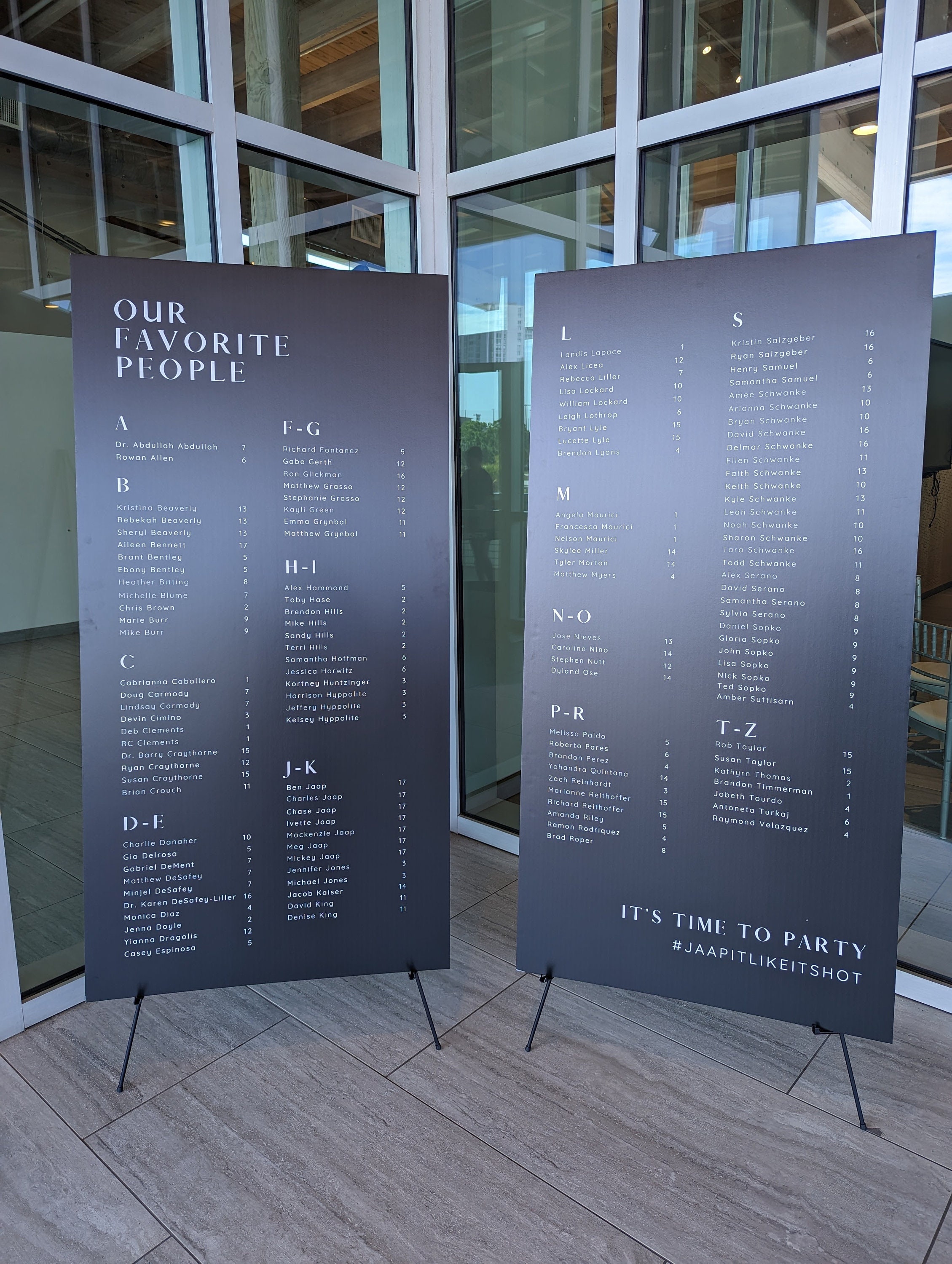 Alphabetical Seating Chart Template for Weddings & Events - Etsy