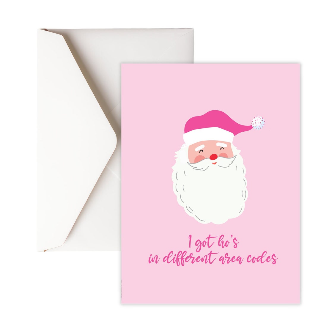 Funny Christmas Greeting Card Witty Santa Ho's in Different Area Codes ...