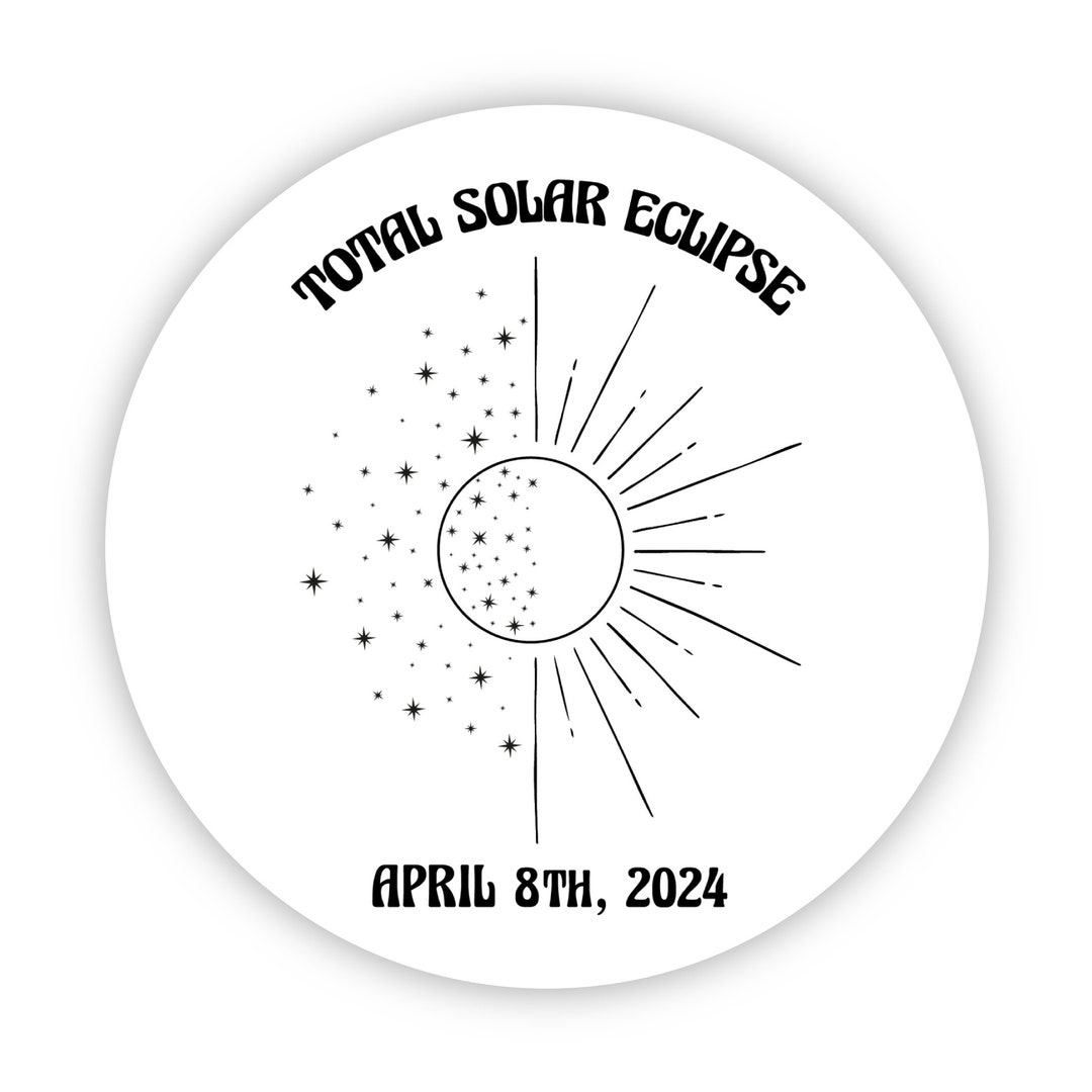 Solar Eclipse 2024 Waterproof Sticker Sticker for Laptop, Kindle, Water ...