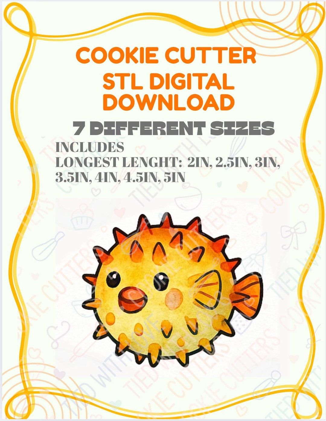 STL DIGITAL FILE Pufferfish, Cookie Cutters, 3d Printing, Download, Sea ...