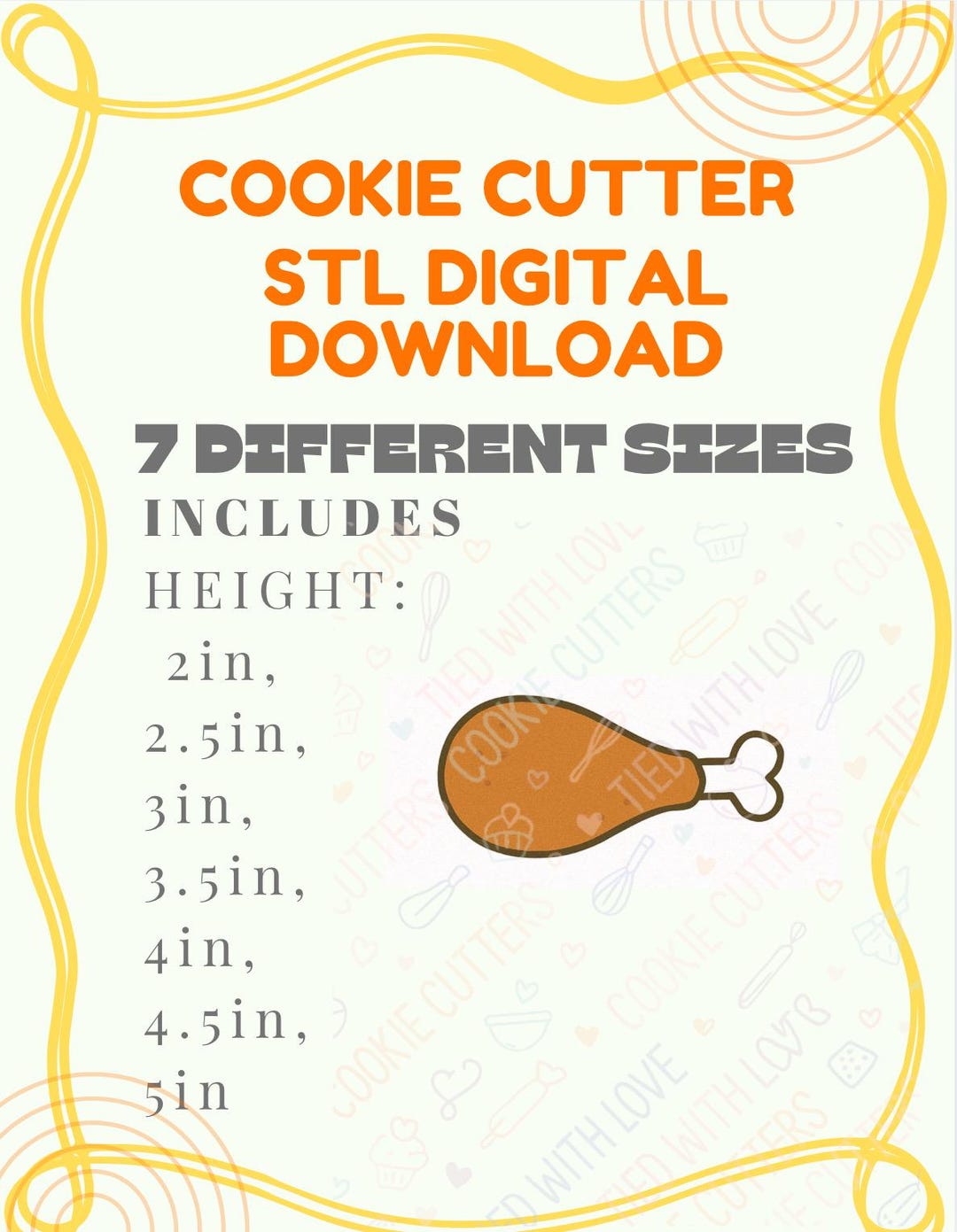 STL DIGITAL FILE Turkey Leg, Fall, Cookie Cutters, 3d Printing ...