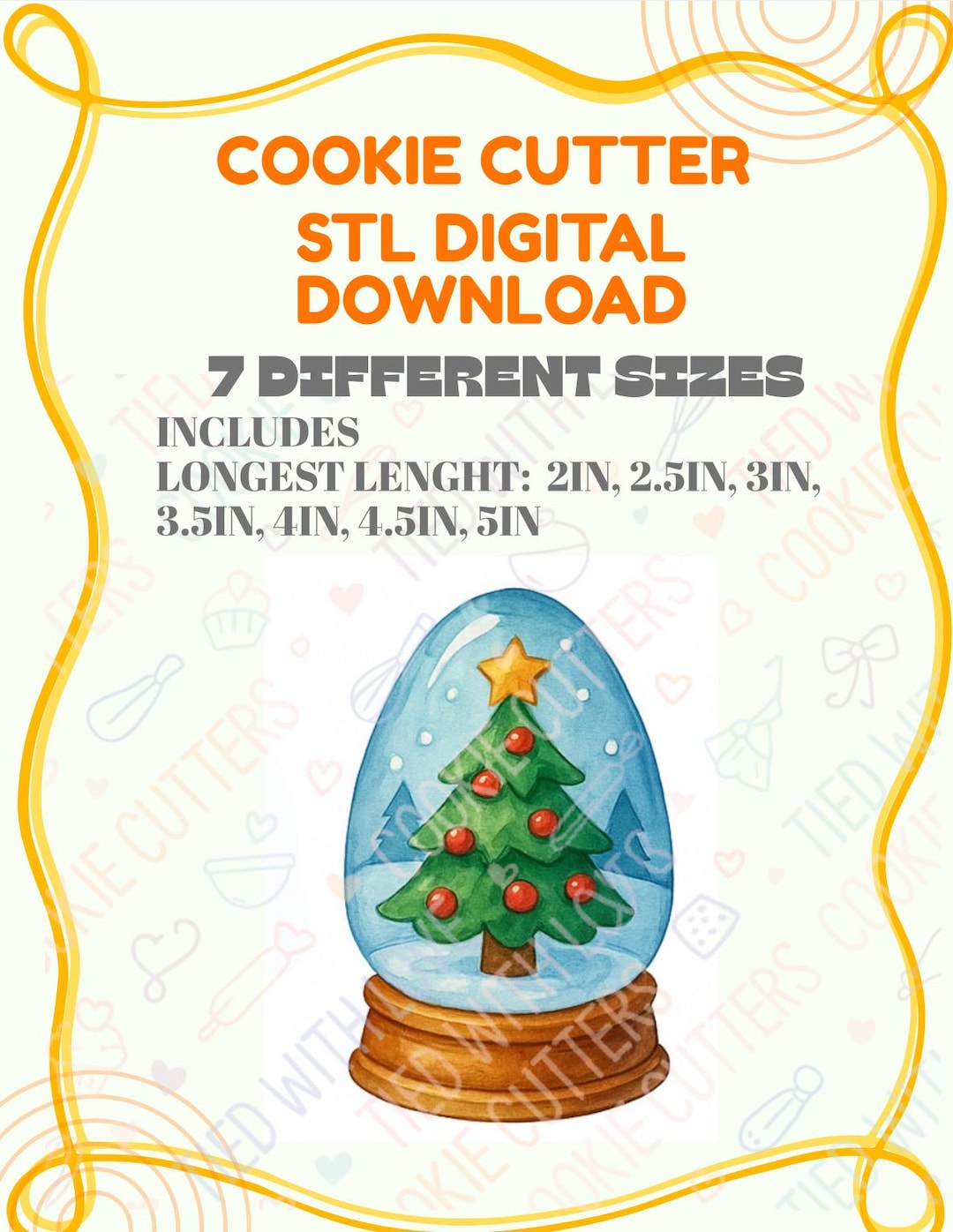 STL DIGITAL FILE Snow Globe Cookie Cutters, 3d Printing, Download ...