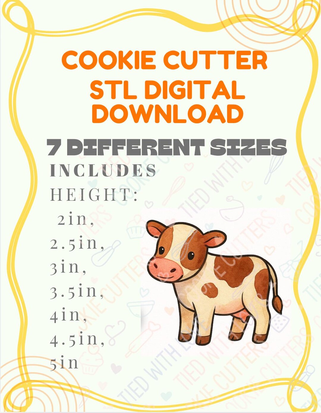 STL DIGITAL FILE Cow Cookie Cutters, 3d Printing, Download - Etsy