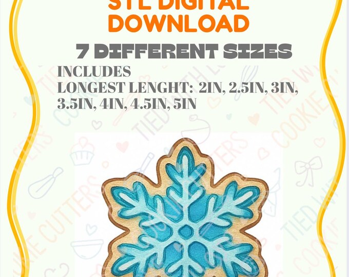 STL DIGITAL FILE Snowflake Cookie Cutters, 3d Printing, Download ...