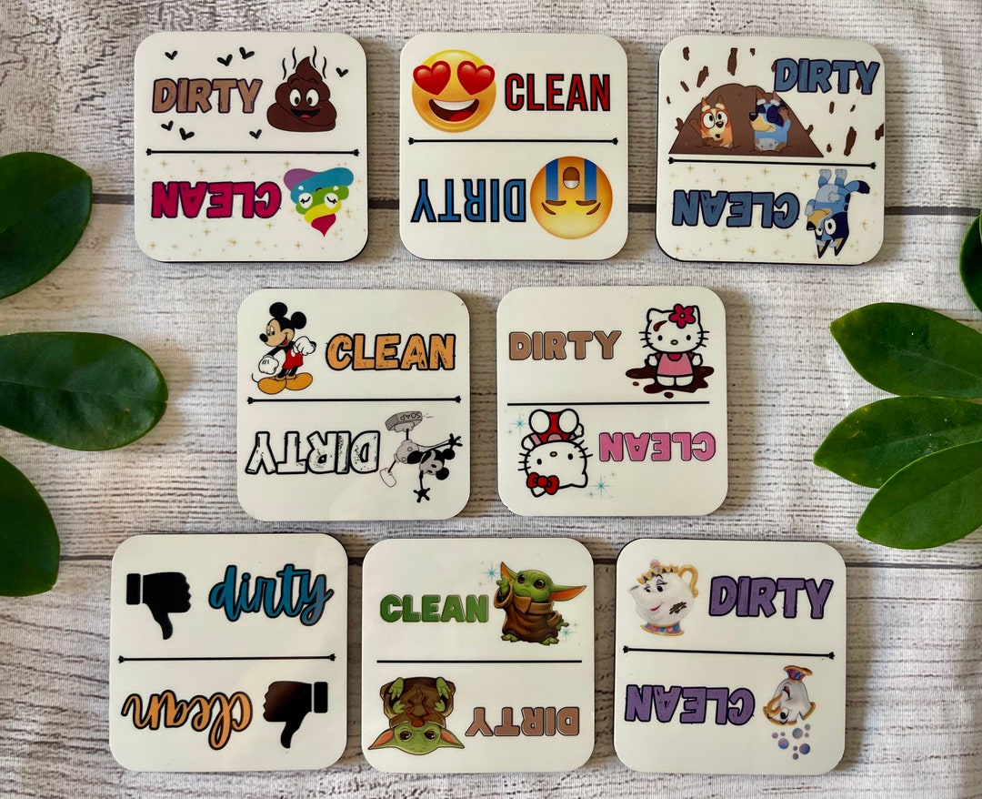 Dishwasher Clean Dirty Magnet, Fun, Stylish, Trendy, Comical, Clean ...