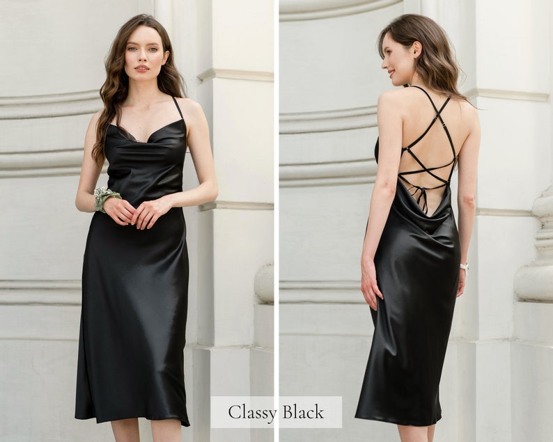 Silk Dress, Prom Dress, Cocktail Dress, Homecoming Dress, Slip Dress ...