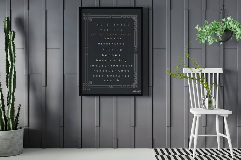 The 9 Noble Virtues - Viking Poster Digital Download & Art Print - Etsy ...