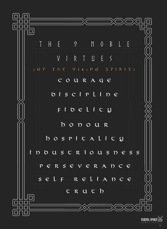 The 9 Noble Virtues Viking Poster Digital Download & Art - Etsy Australia