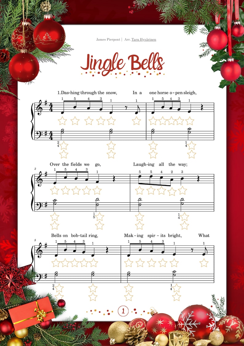 Jingle Bells Piano Sheet Music: Beginner Christmas Carol (PDF + Audio ...
