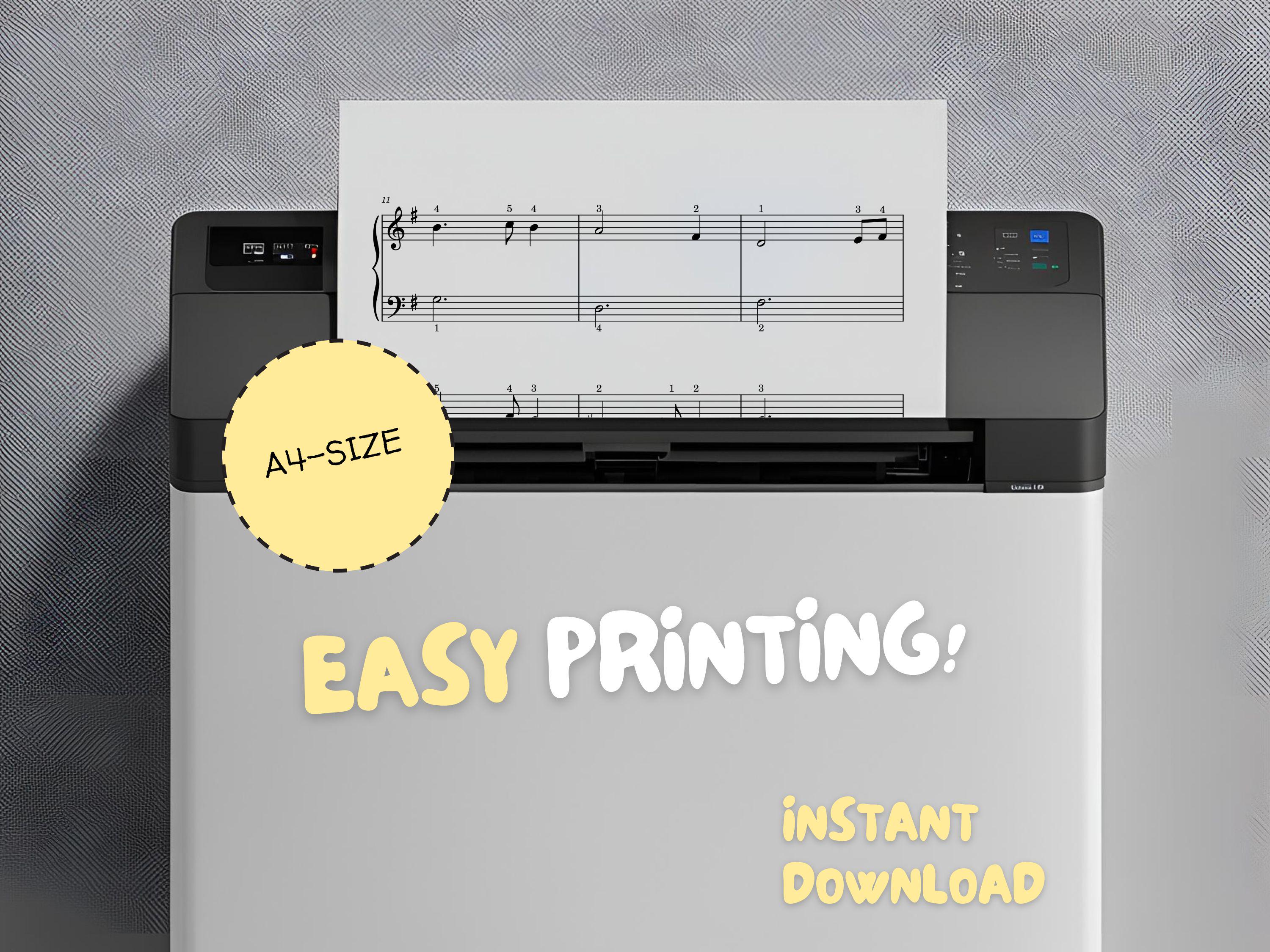 Easy Beginner Piano PRACTICE SHEET + AUDIO Piano Sheet Music 'joy to ...