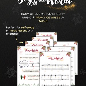 Easy Beginner Piano PRACTICE SHEET + AUDIO Piano Sheet Music 'joy to ...