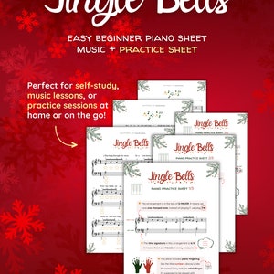 Jingle Bells Piano Sheet Music: Beginner Christmas Carol (PDF + Audio ...