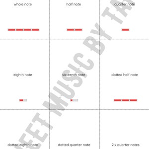 MUSICAL NOTES & RESTS Flashcards Printable Easy Beginner Music Lesson ...