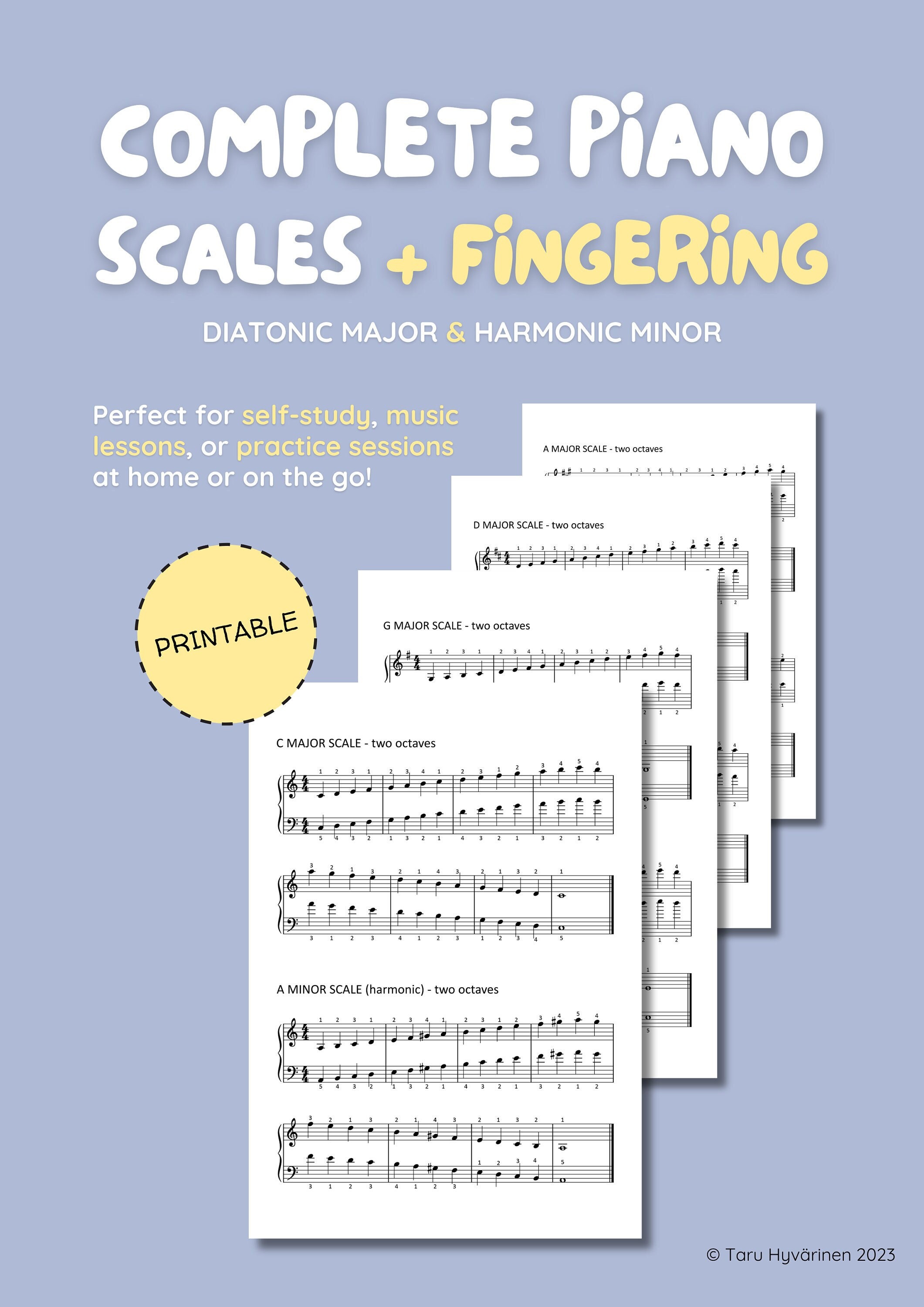 Complete Piano Scales & Fingering Guide: Diatonic Major and Harmonic ...