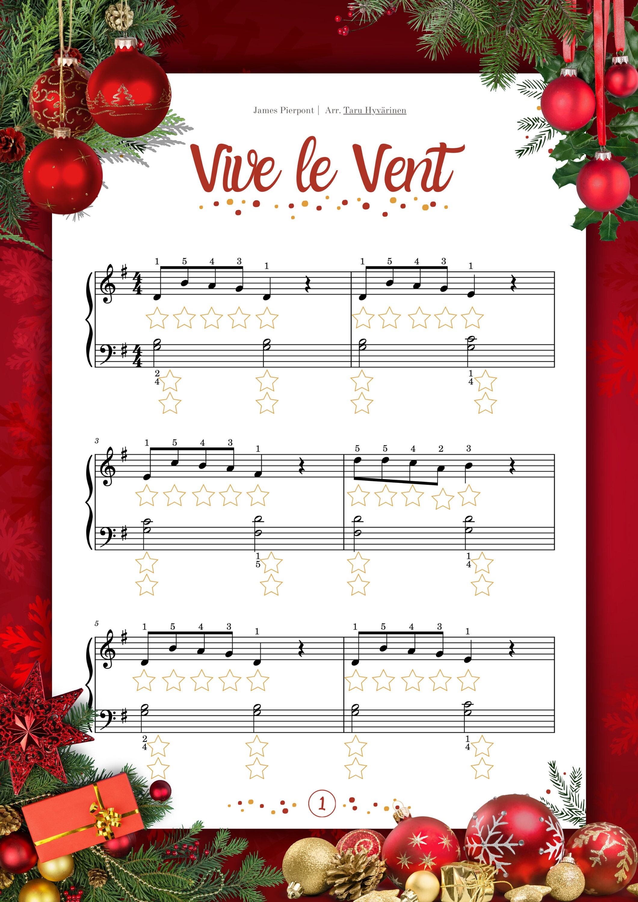 FEUILLE D'EXERCICES Piano Facile Pour Débutant + Partition AUDIO 'vive ...