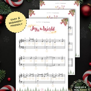 Easy Beginner Piano PRACTICE SHEET + AUDIO Piano Sheet Music 'joy to ...
