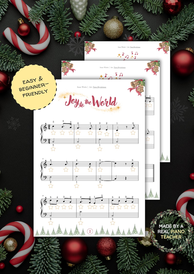 Easy Beginner Piano PRACTICE SHEET + AUDIO Piano Sheet Music 'joy to ...