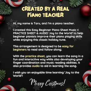 Easy Beginner Piano PRACTICE SHEET + AUDIO Piano Sheet Music 'joy to ...