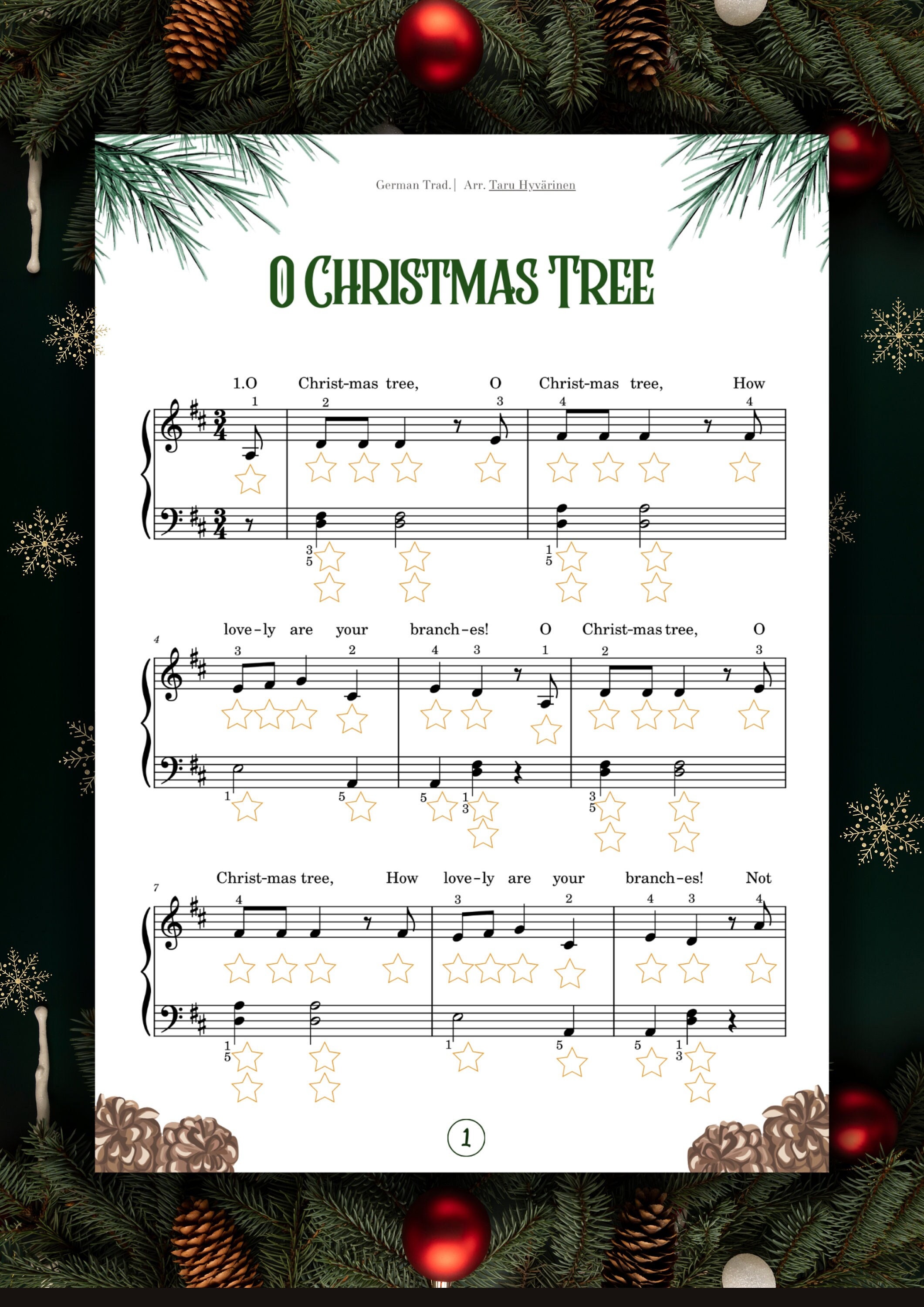 O Christmas Tree | Easy Beginner Piano PRACTICE SHEET + AUDIO Sheet ...