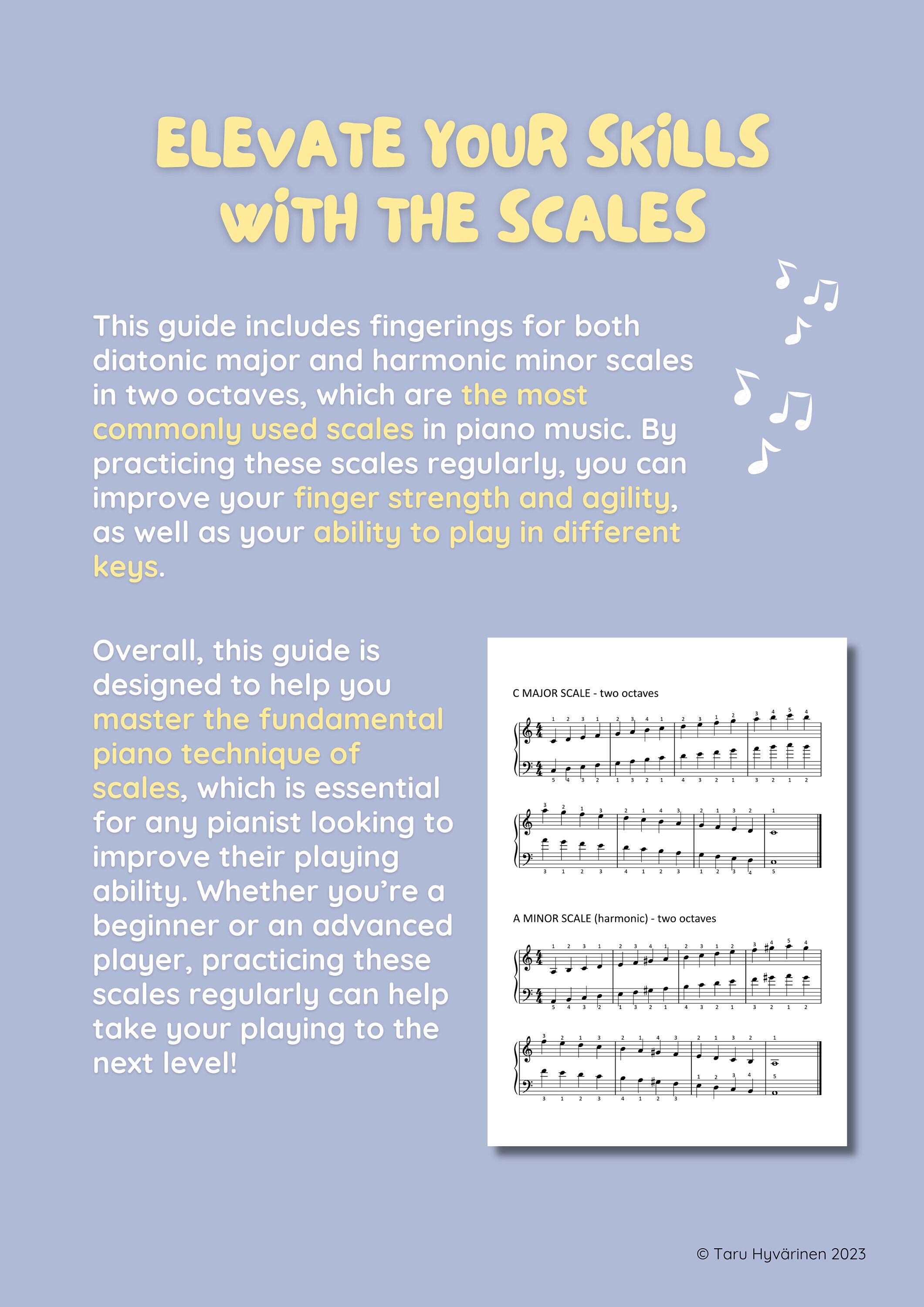 Complete Piano Scales Fingering Diatonic Major & Harmonic Minor 2 ...