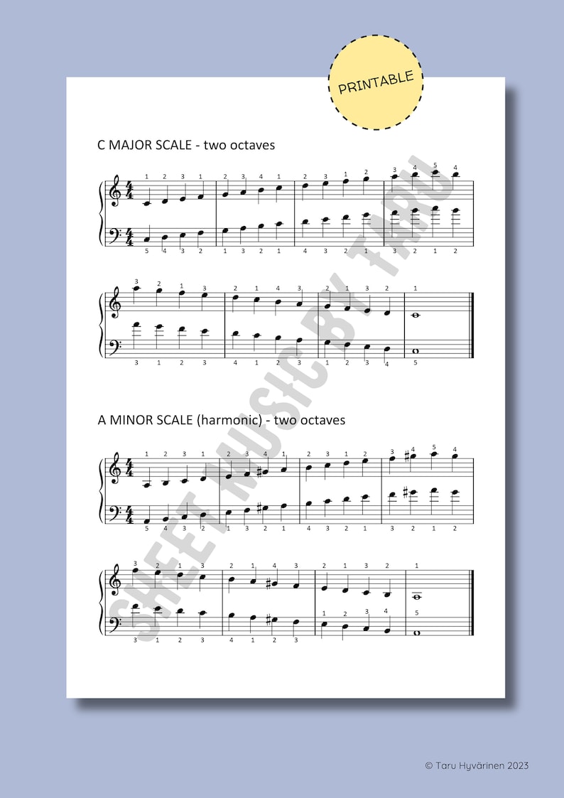 Complete Piano Scales & Fingering Guide: Diatonic Major and Harmonic ...