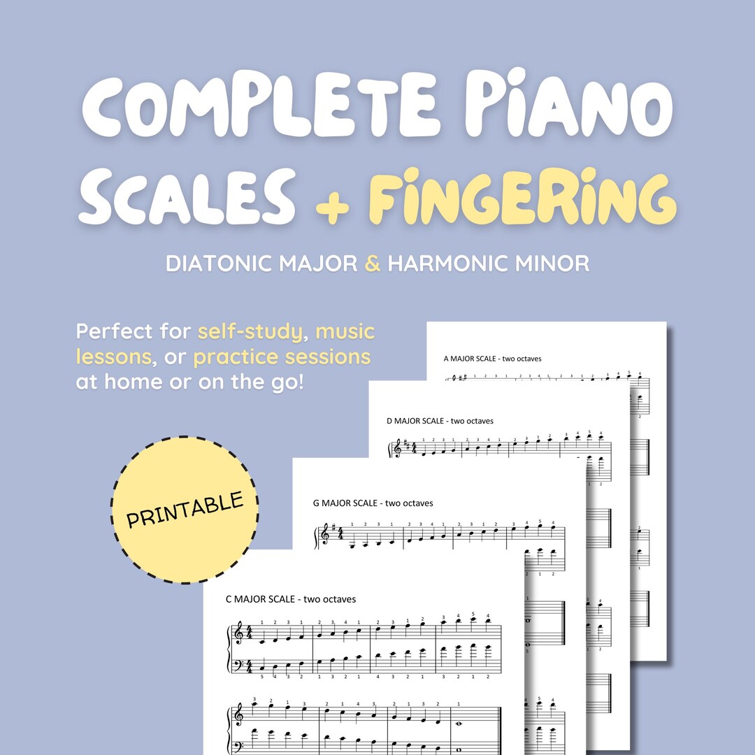 Complete Piano Scales & Fingering Guide: Diatonic Major and Harmonic ...
