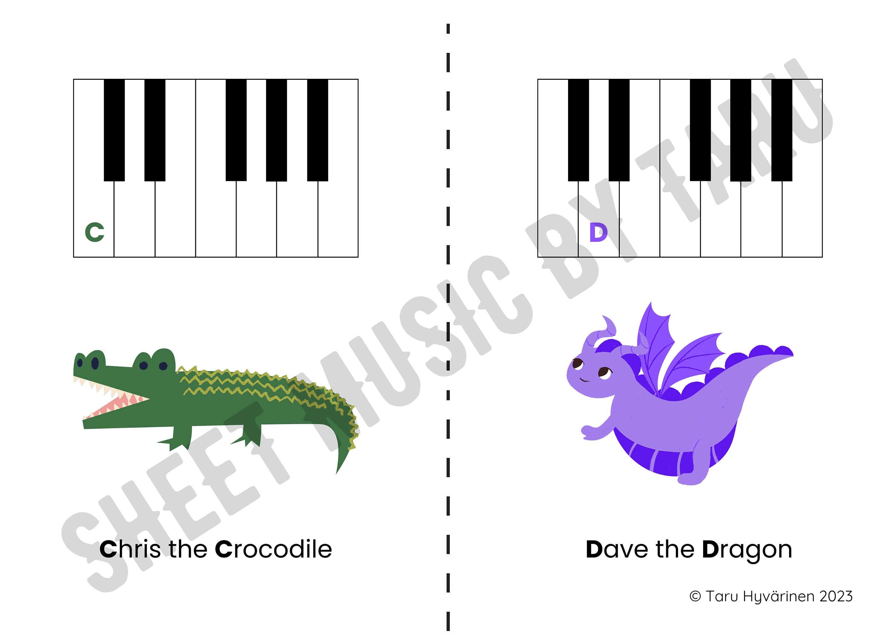 PIANO KEYBOARD & NOTES Practice Cards for Kids and Preschoolers | Easy ...