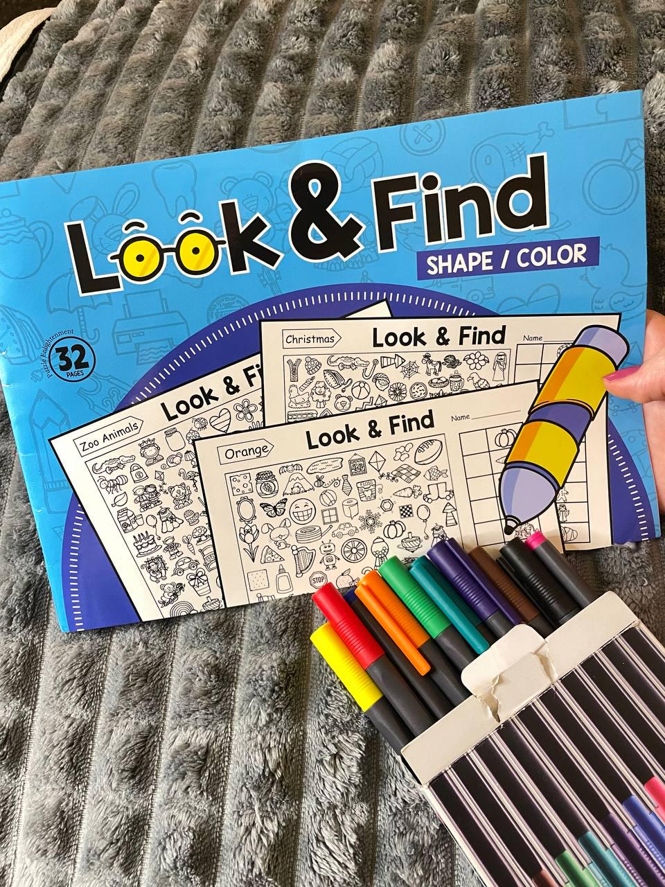 Look and Find Coloring Book | Visual Puzzle, Shape Search (PDF Pattern ...
