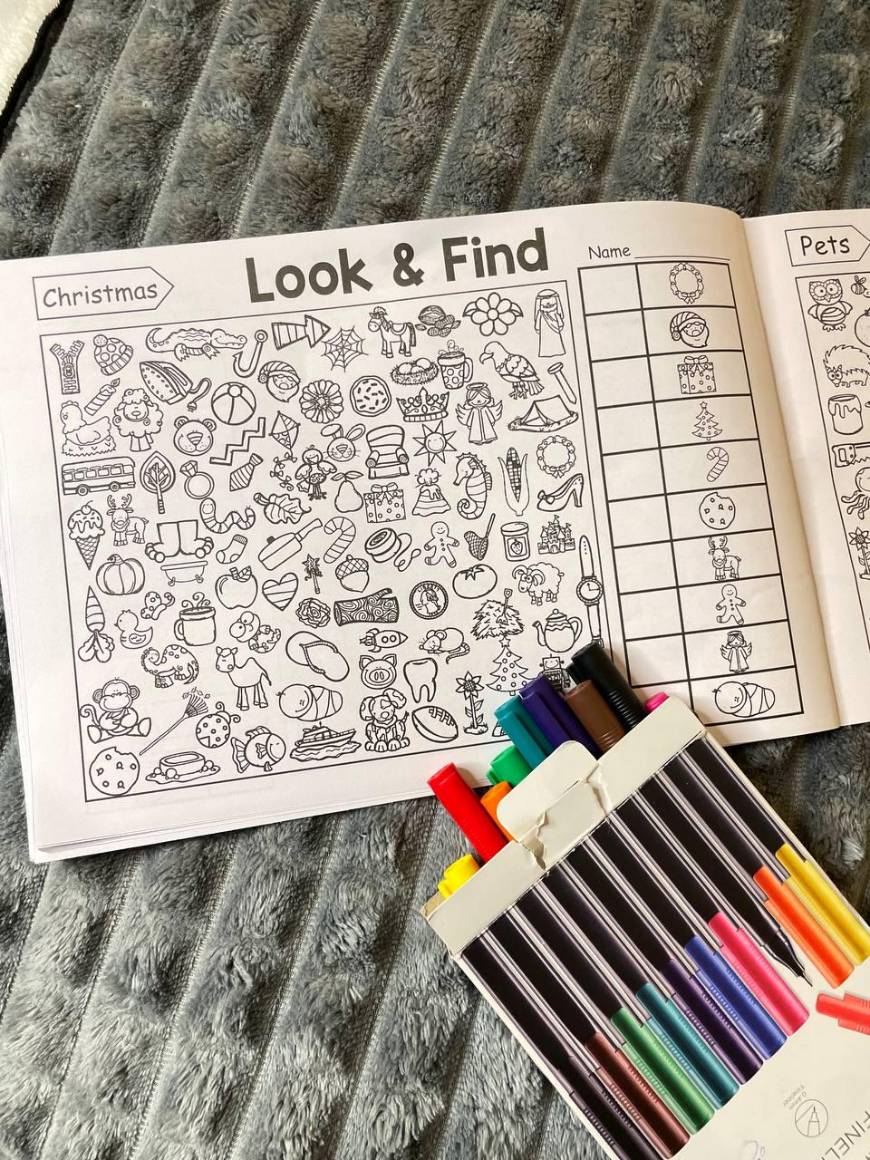 Look and Find Coloring Book | Visual Puzzle, Shape Search (PDF Pattern ...