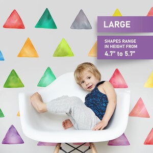 Watercolor Triangles wall Decal, Rainbow Triangle Wall Stickers, Kids ...