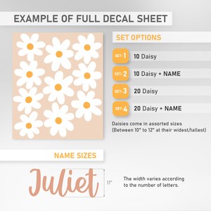 Personalized Daisy Flowers Wall Decals, Boho Nursery Decor, Kids Room ...