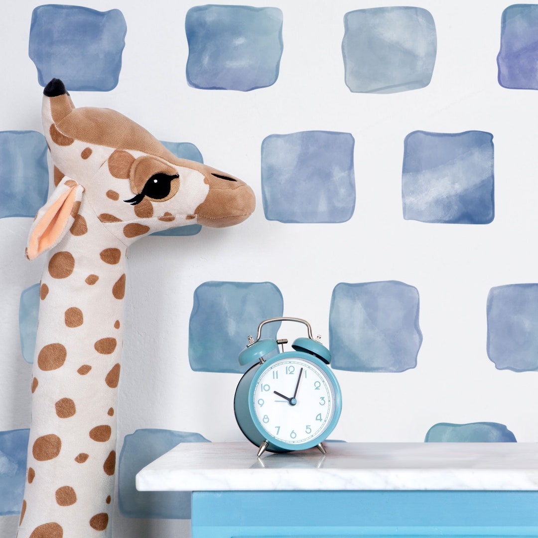Watercolor Square wall Decal, Square Wall Stickers, Kids Room Decor ...