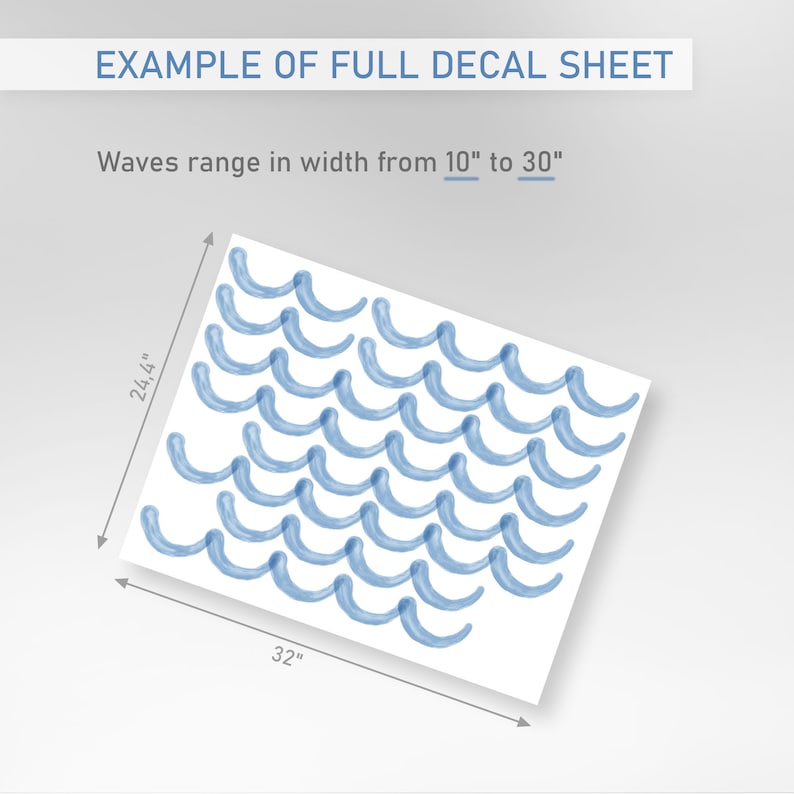 Watercolor Ocean Waves Wall Decals Sea Waves Wall Stickers - Etsy